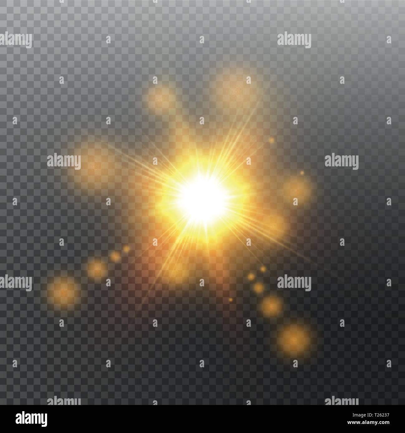 Vector transparent sunlight special lens flare light effect. Sun ...