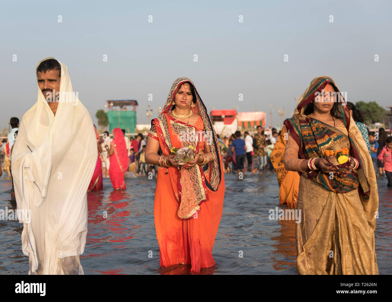 Chhat devotees hi-res stock photography and images - Alamy