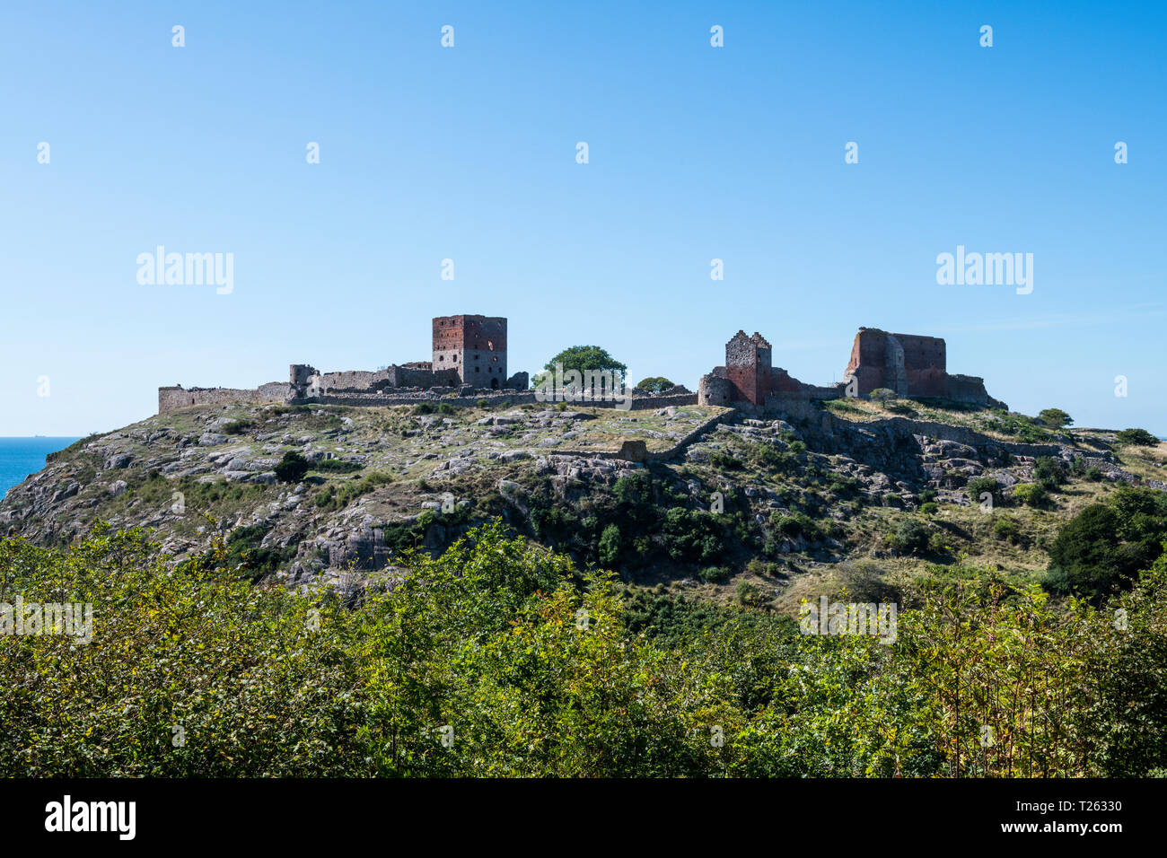 Denmark, Bornholm, Hammershus Castle ruins Stock Photo - Alamy