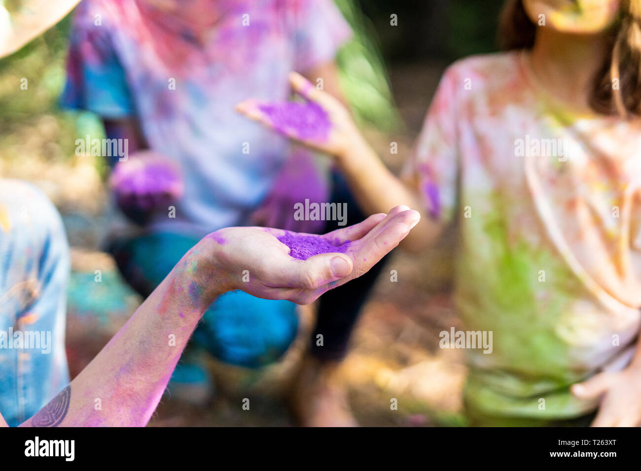 People celebrating Holi, Festival of Colors Stock Photo - Alamy