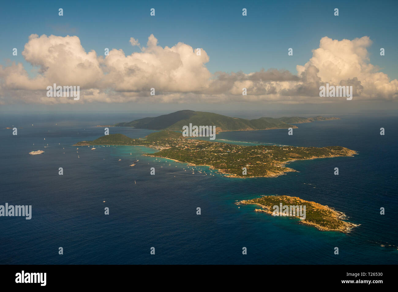 Virgin Islands, Aerial view of Virgin Gorda Stock Photo - Alamy