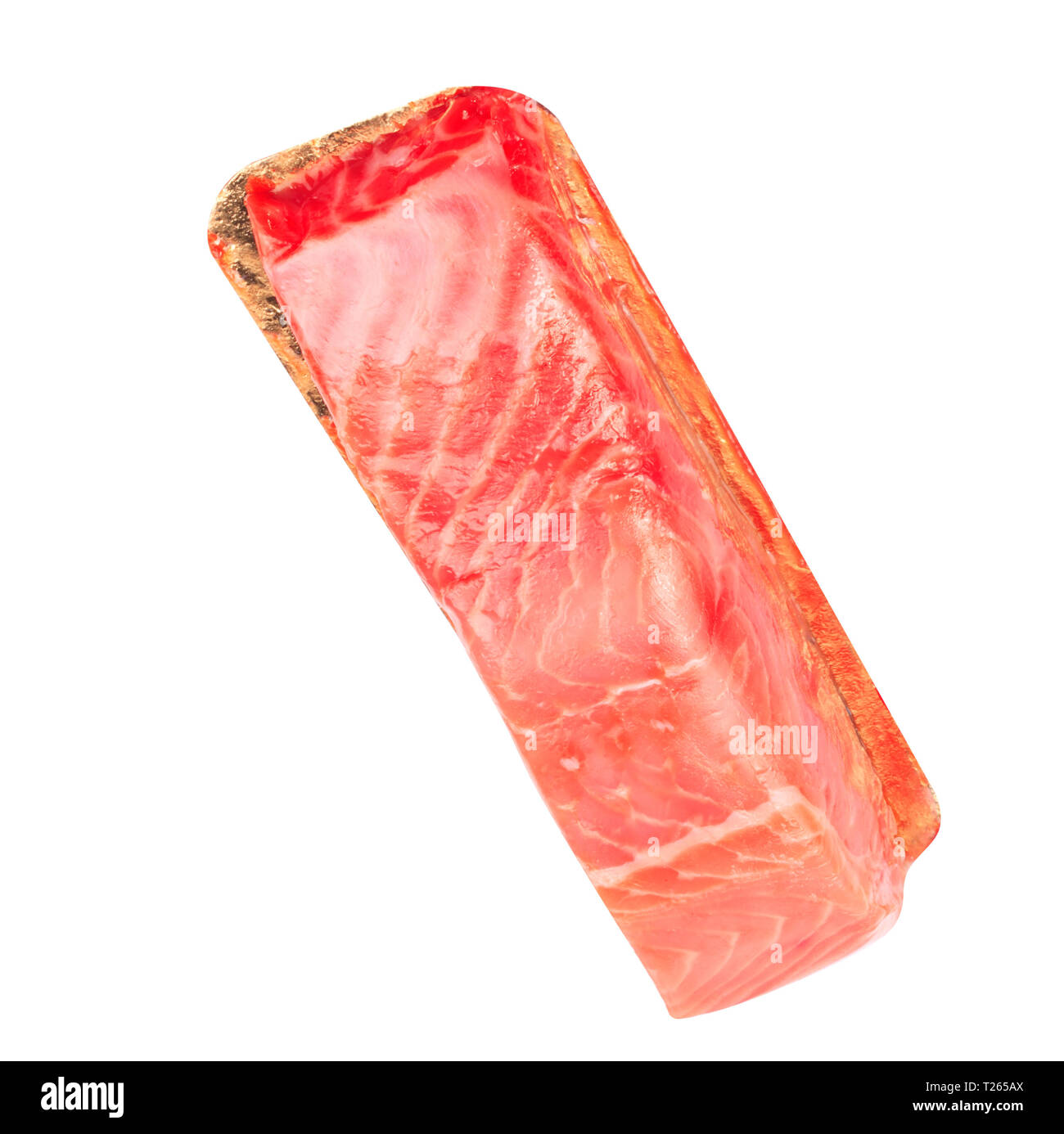 piece of red fish fillet isolated on white Stock Photo - Alamy