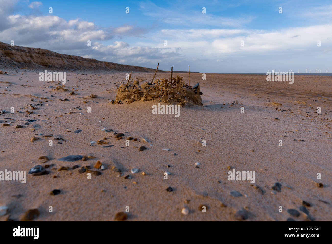 A sandcastle on the the beach in Great Yarmouth, Norfolk, England, UK ...