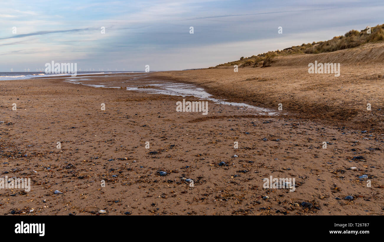 The beach and dunes in Winterton-on-Sea, Norfolk, England, UK Stock ...