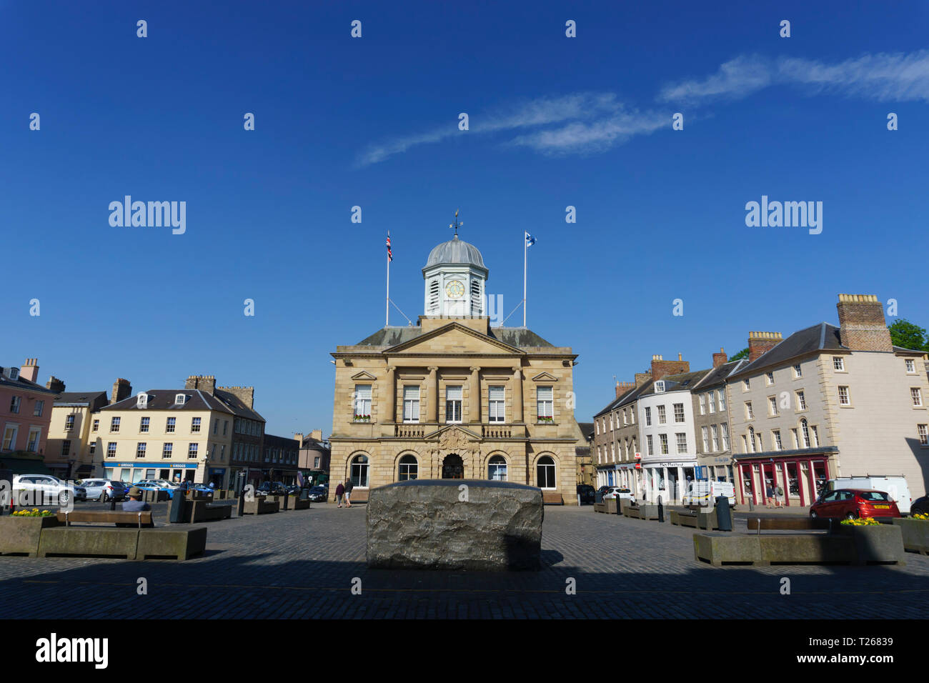 The Kelso Stone, artwork in the market square of the Scottish Border ...