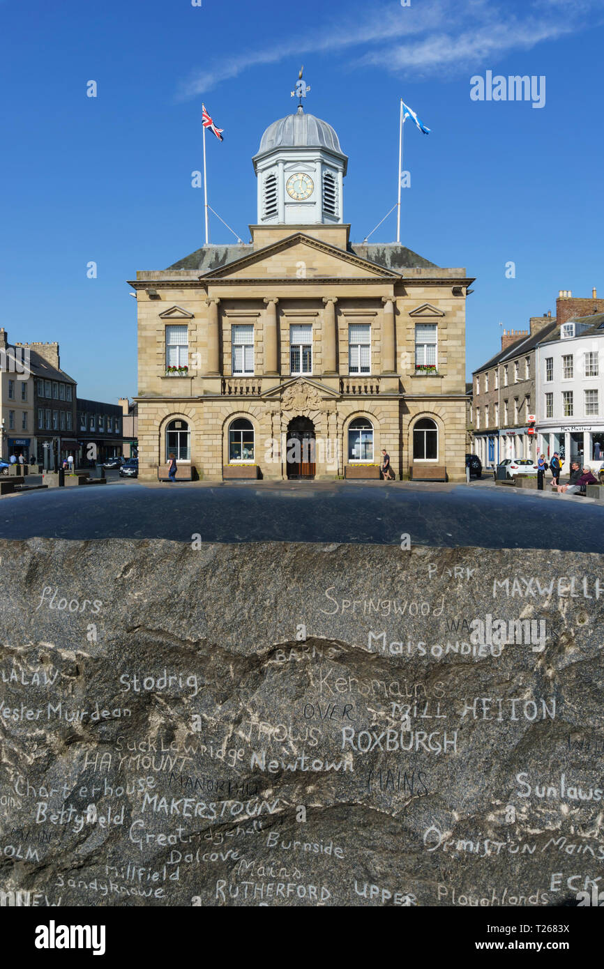 The Kelso Stone, artwork in the market square of the Scottish Border ...