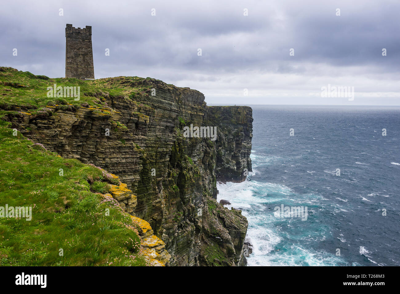 United Kingdom, Scotland, Orkney Islands, Kitchener Memorial, rocky ...