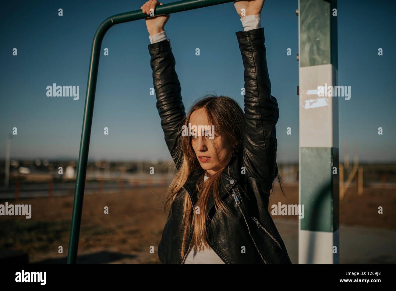Woman hanging hi-res stock photography and images - Alamy
