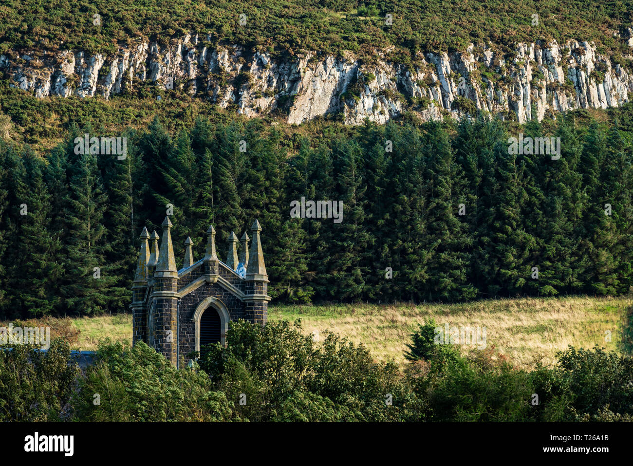 Border scenery in the Cheviot hills where Scotland joins England. Kirk ...