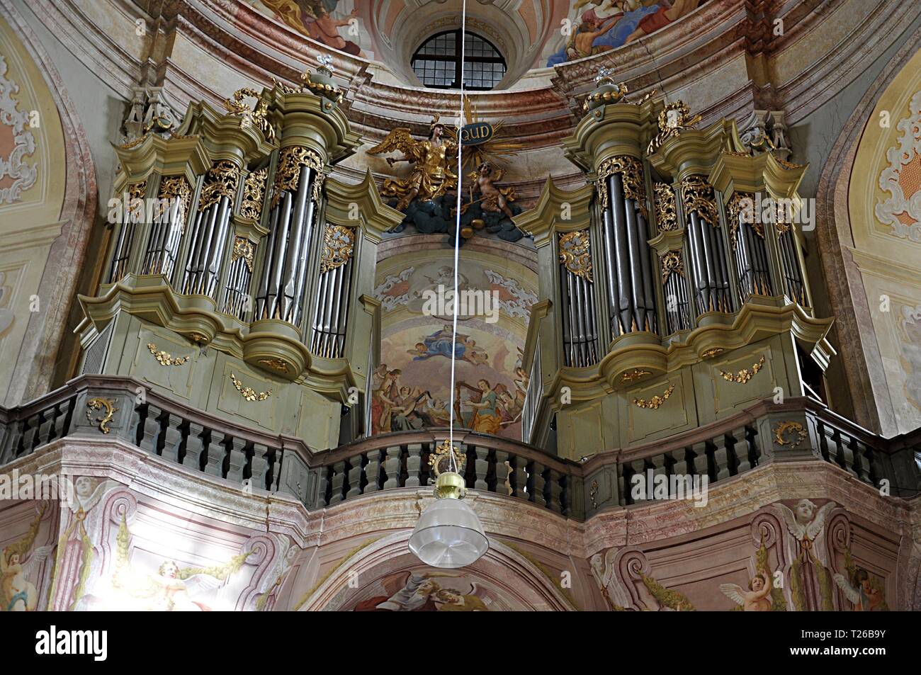 old baroque organ and church Stock Photo - Alamy