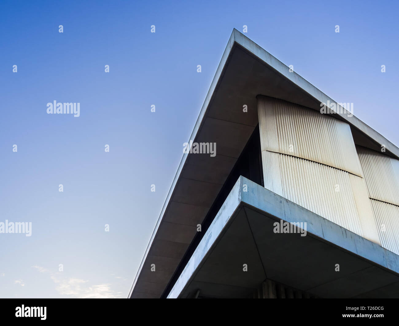 Corner of Acropolis museum modern building, Athens, Greece Stock Photo ...