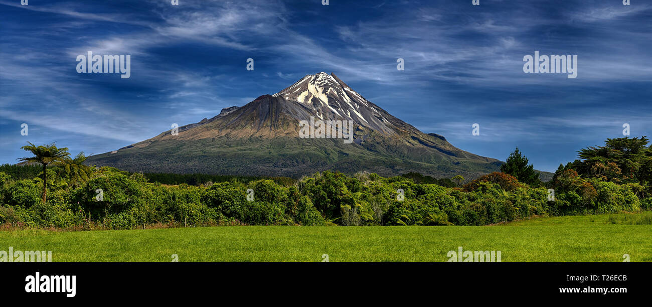 Volcano Taranaki, New Zealand - HDR panorama 01 Stock Photo - Alamy