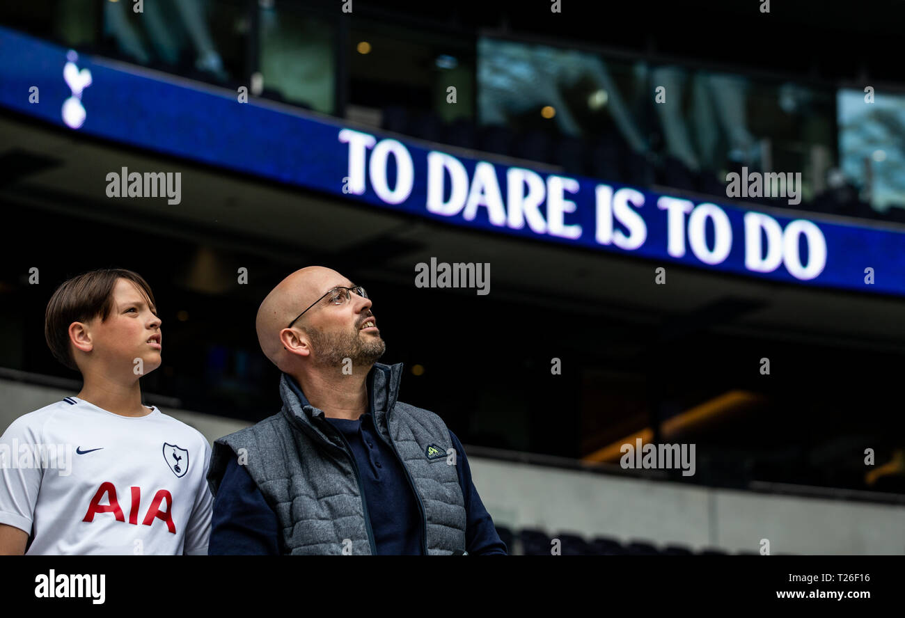Tottenham Hotspur fans look around the stadium before the legends test ...