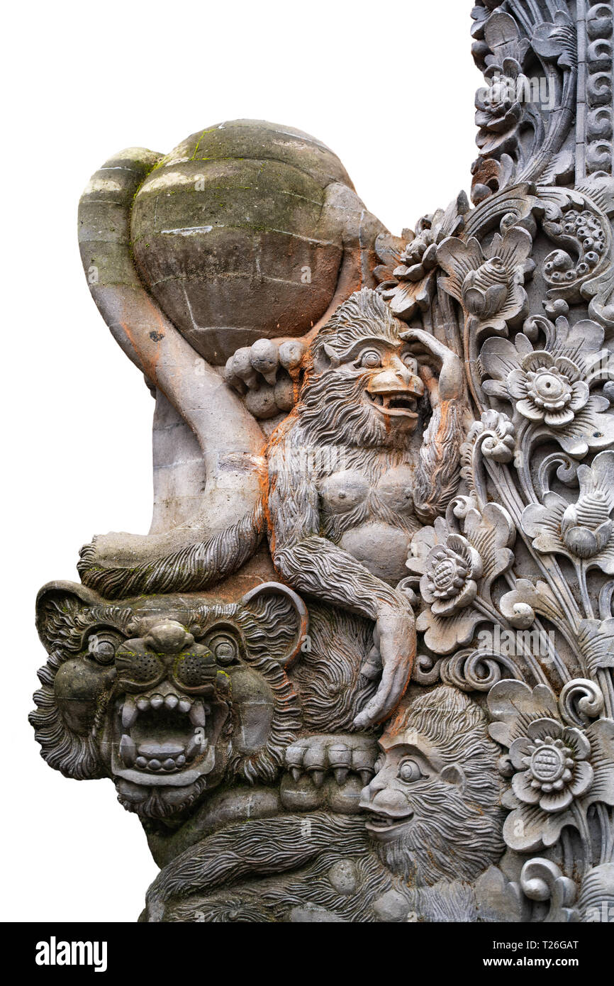 Elements of traditional Balinese stone carving exterior ornament ...