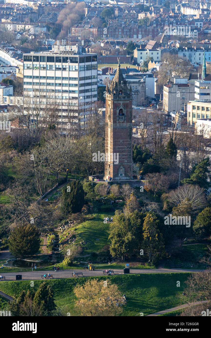 Cabot Tower, Bristol from the air Stock Photo - Alamy