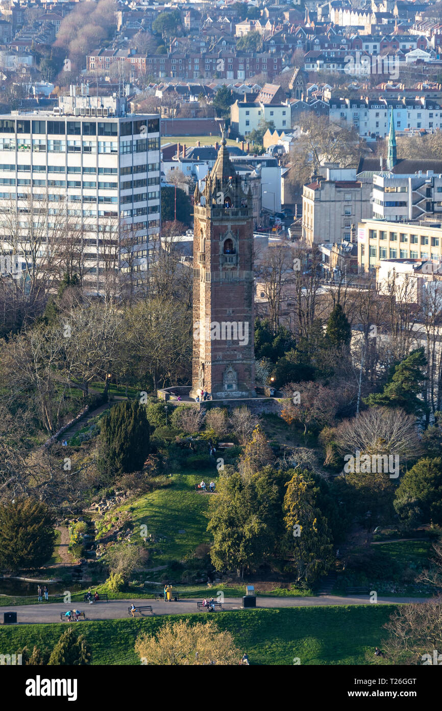 Cabot Tower, Bristol from the air Stock Photo - Alamy
