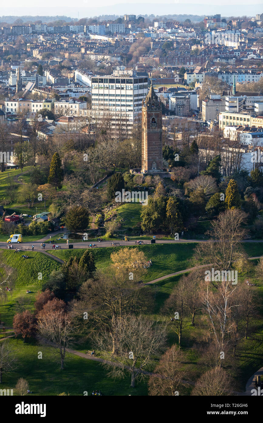 Cabot Tower, Bristol from the air Stock Photo - Alamy