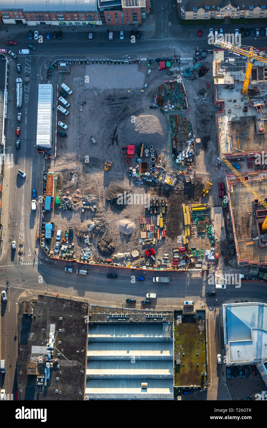 Construction lot. Construction site in city centre Bristol. Bristol ...