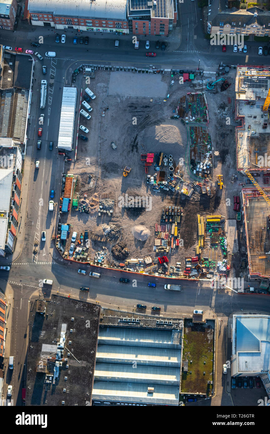 Construction lot. Construction site in city centre Bristol. Bristol ...