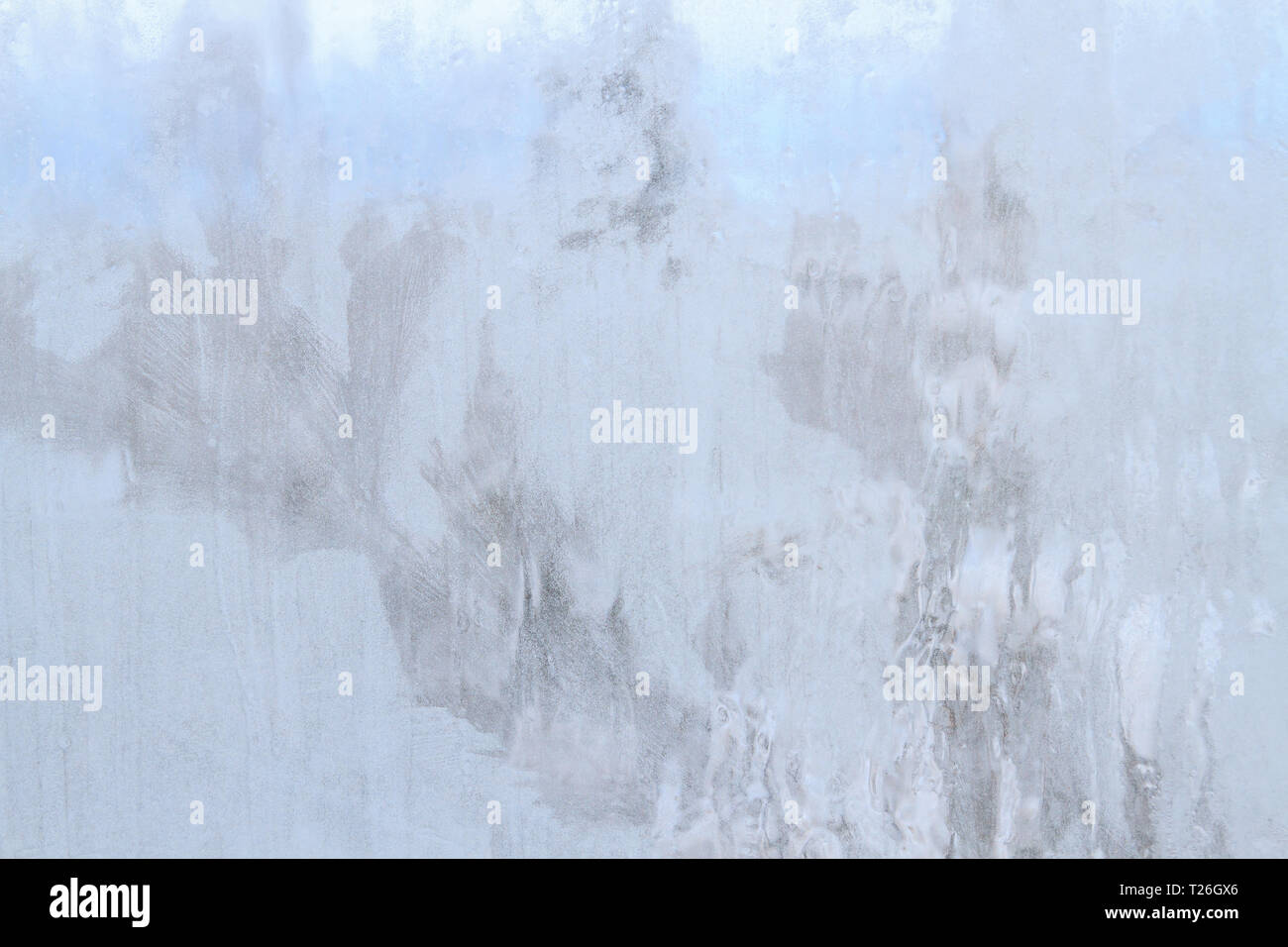 Frosty patterns on a frozen ice box in the early morning Stock Photo ...