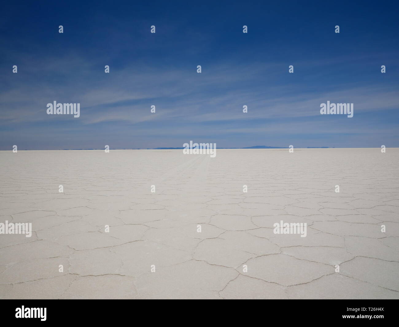 The incredible salt flat of Salar de Uyuni, on the andean altiplano of ...