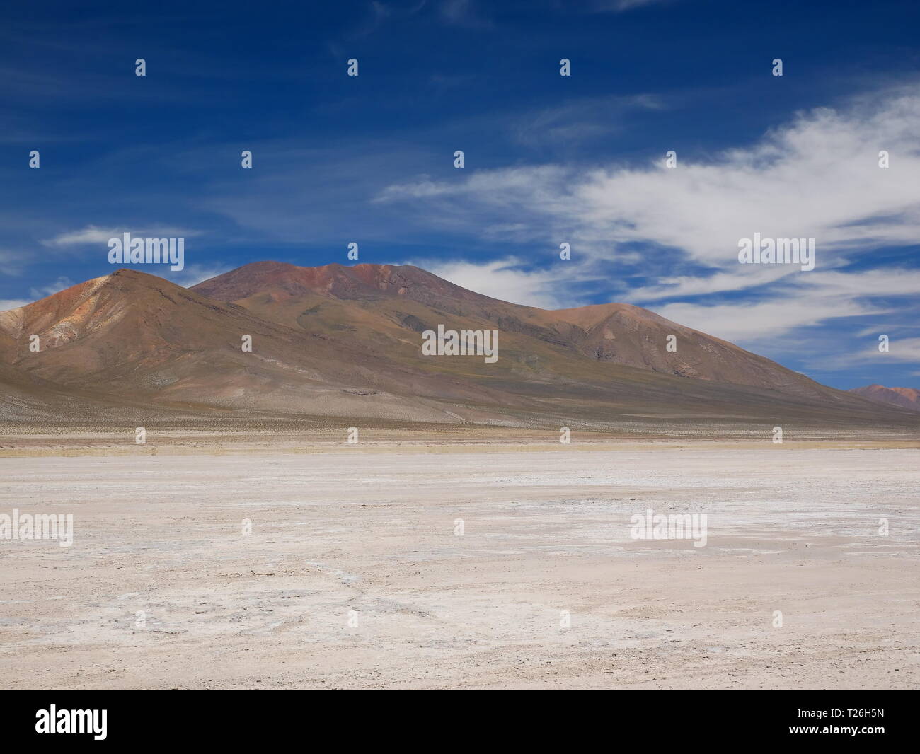 The incredible salt flat of Salar de Uyuni, on the andean altiplano of ...