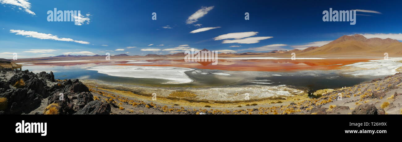 Laguna Colorada, Coloured Lagoon, takes it's colour from algae and it's ...
