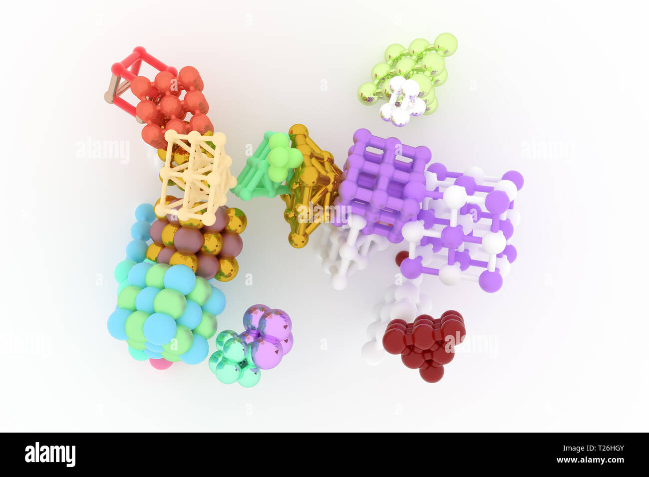 Digital molecule render Cut Out Stock Images & Pictures - Alamy