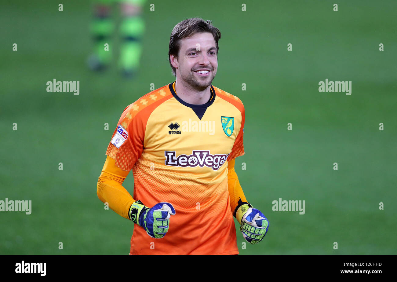 Norwich city goalkeeper tim krul celebrates hi-res stock photography ...