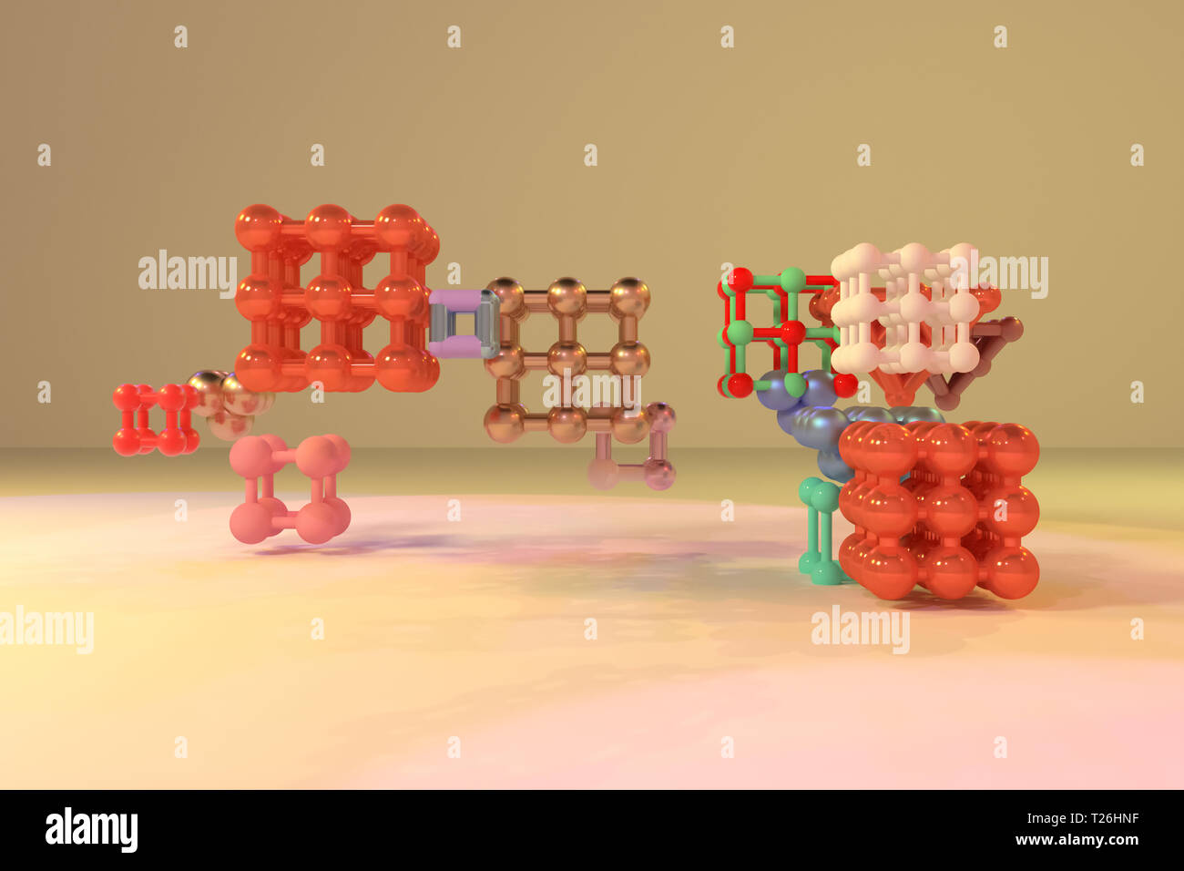 Abstract inter-locked square or pyramids molecule style concepture ...