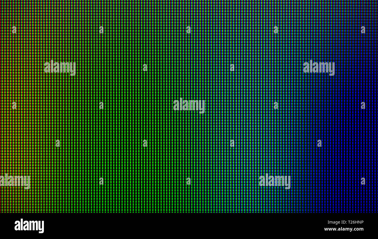 LED lights from LED computer monitor screen display panel for graphic ...