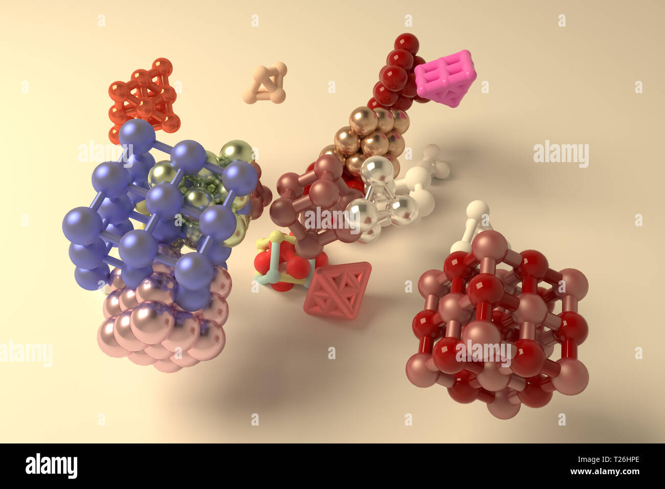 Background abstract, molecule style concepture inter-locked square or ...