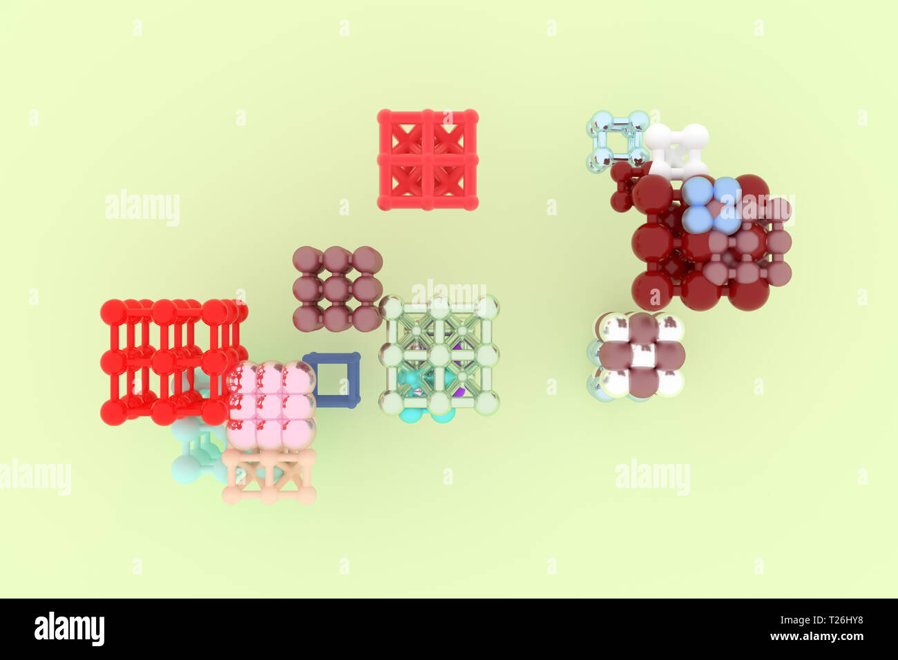 Virtual geometric, molecule style concepture inter-locked square or ...