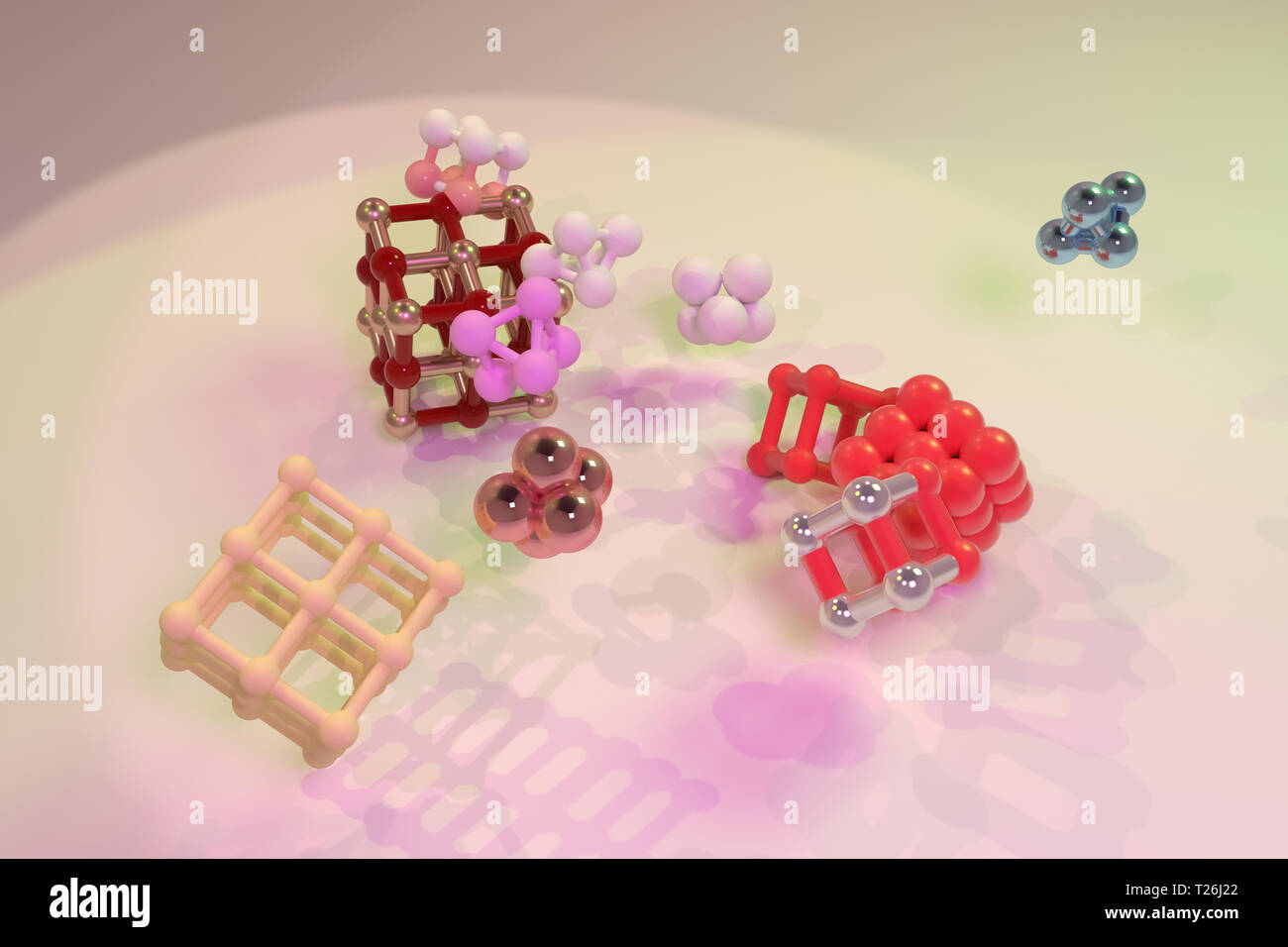 Inter-locked square or pyramids, molecule style concepture, virtual ...