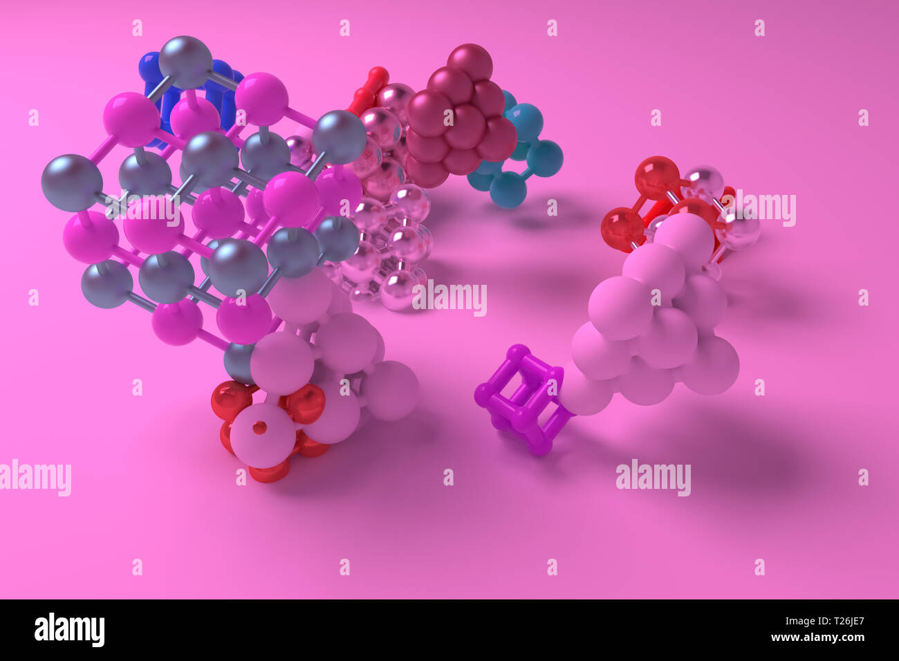 Virtual geometric, inter-locked square or pyramids, molecule style ...