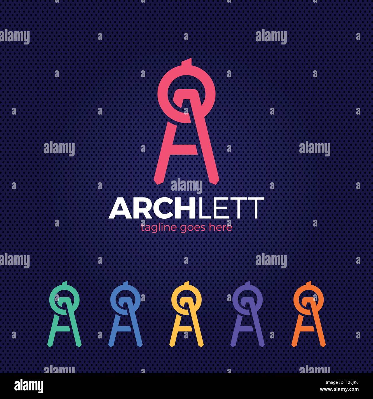 Architect Letter A Logo - Ruler Stock Vector Image & Art - Alamy