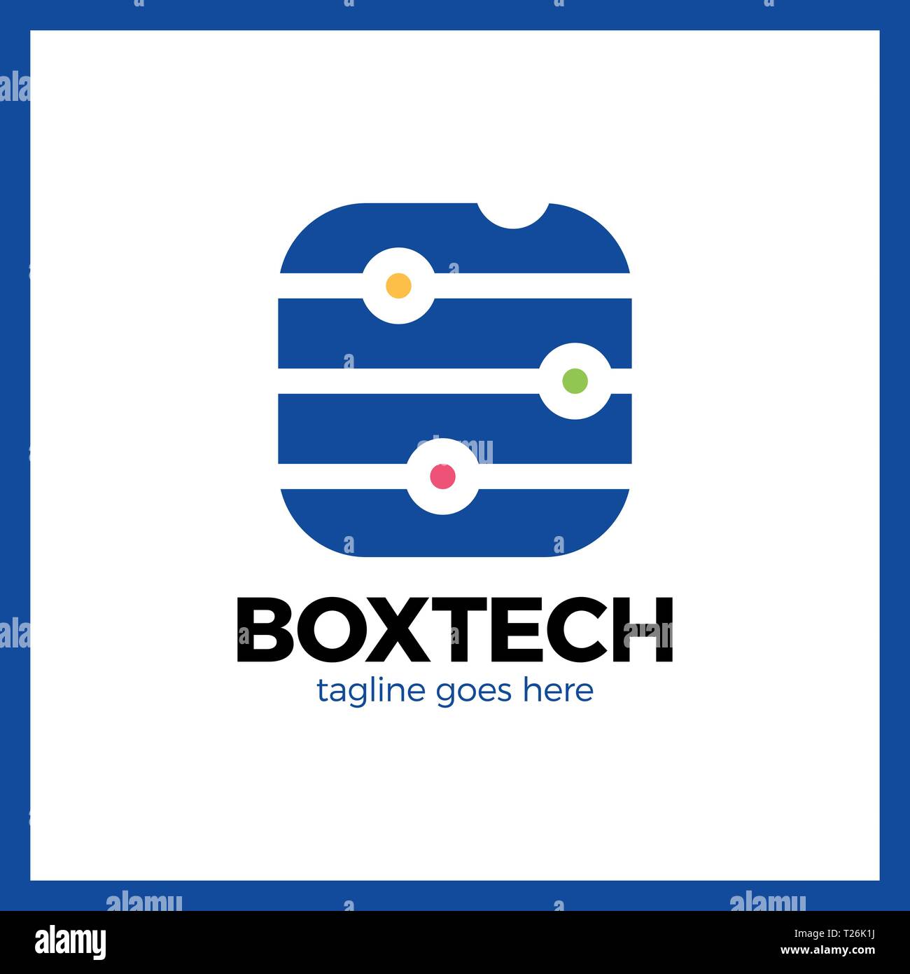 Box Tech Logo. Square media signal logotype. Colorful logotype Stock ...