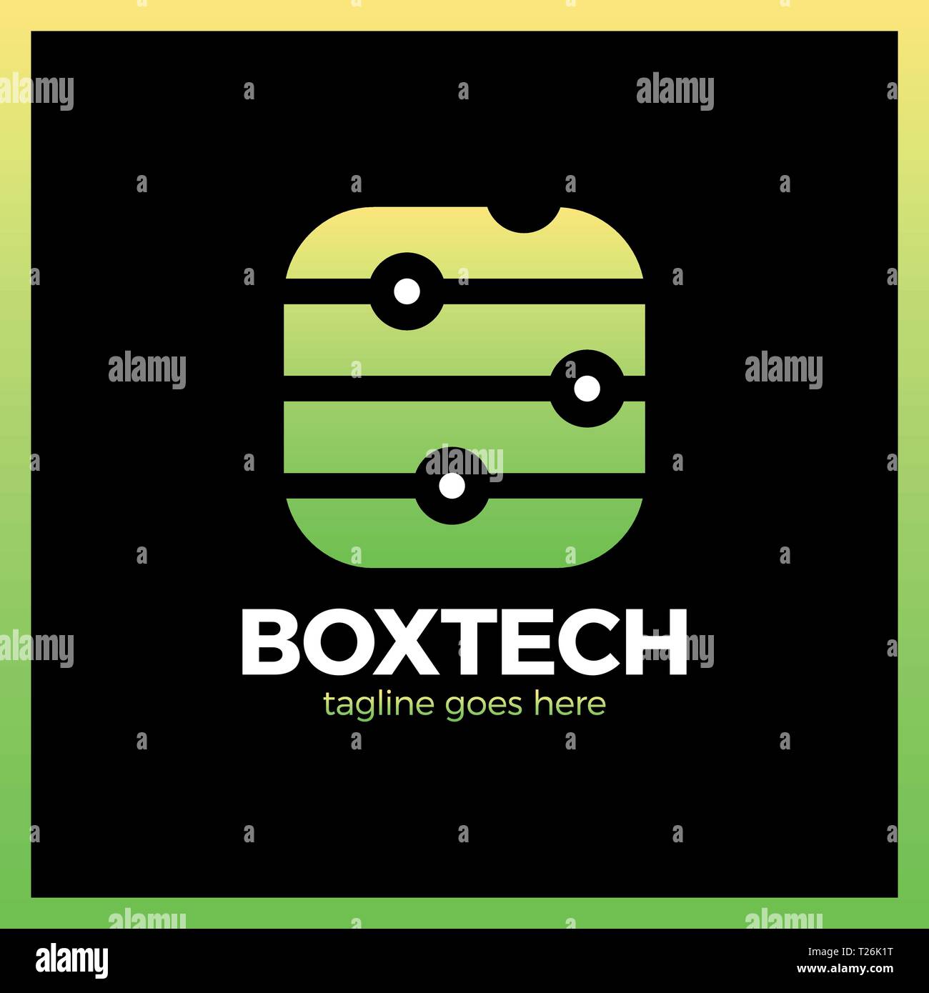 Box Tech Logo. Square media signal logotype. Colorful logotype Stock ...