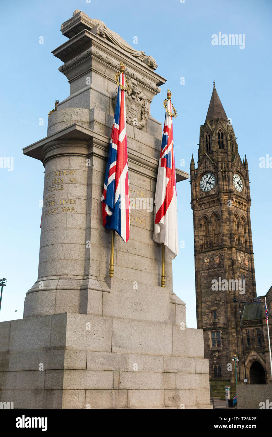 The Cenotaph war memorial (with carved stone flags) designed by the ...