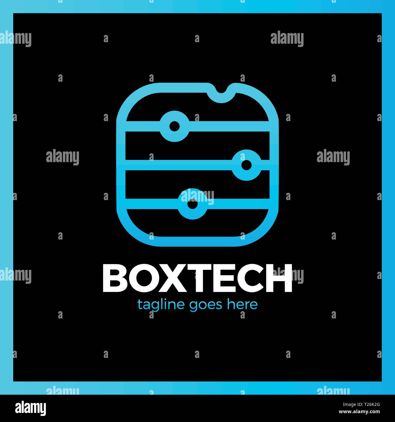Box Tech Logo. Square media signal logotype. Colorful logotype Stock ...