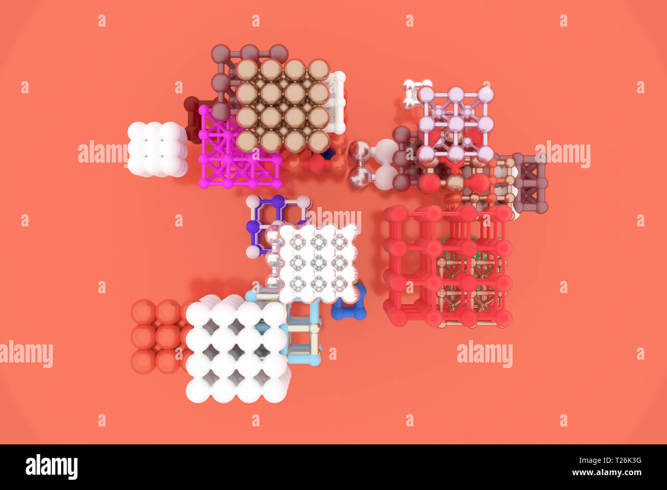 Molecule style concepture inter-locked square or pyramids ...