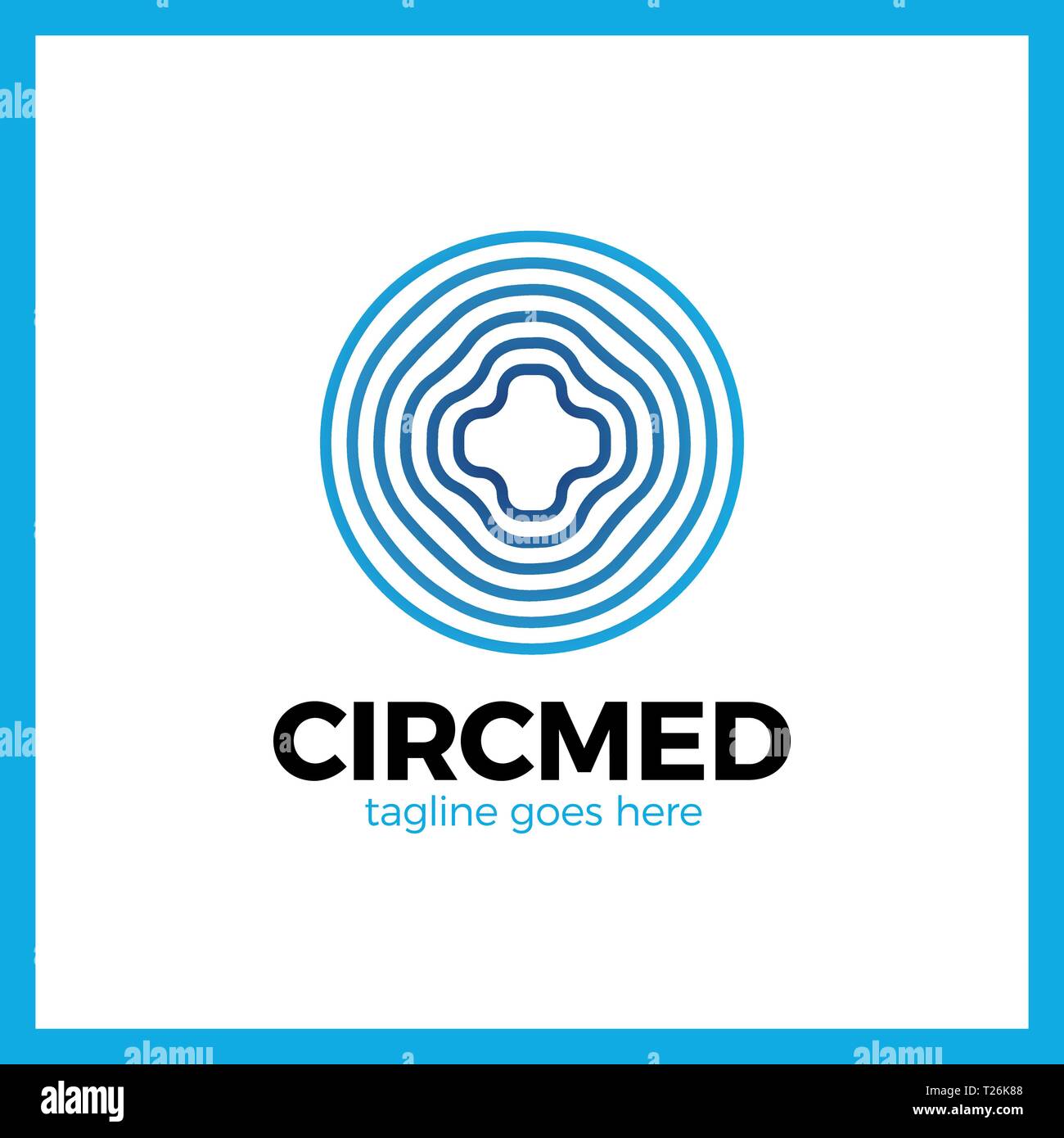 Circle Medical Line Logo. Med cross in five circle Stock Vector Image ...