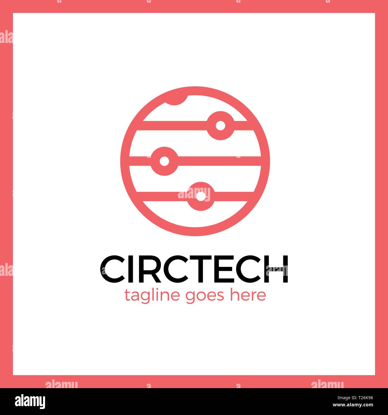 Circle Tech Logo. Signal line and dots Stock Vector Image & Art - Alamy