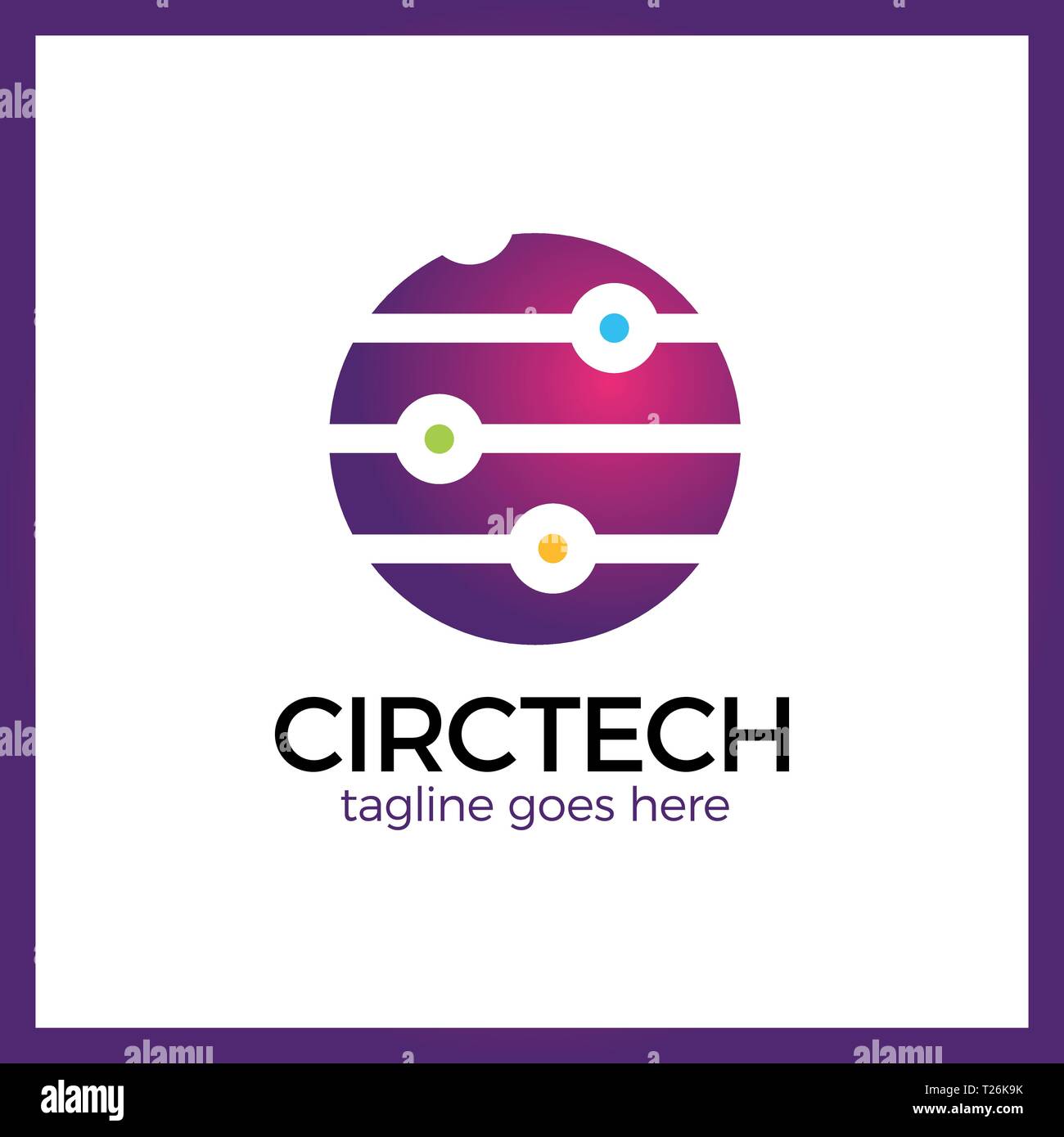 Circle Tech Logo. Signal line and dots Stock Vector Image & Art - Alamy