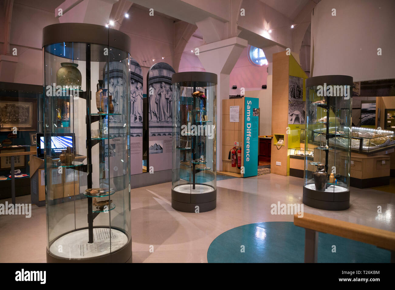Interior view of Rochdales Touchstones museum and art gallery with ...