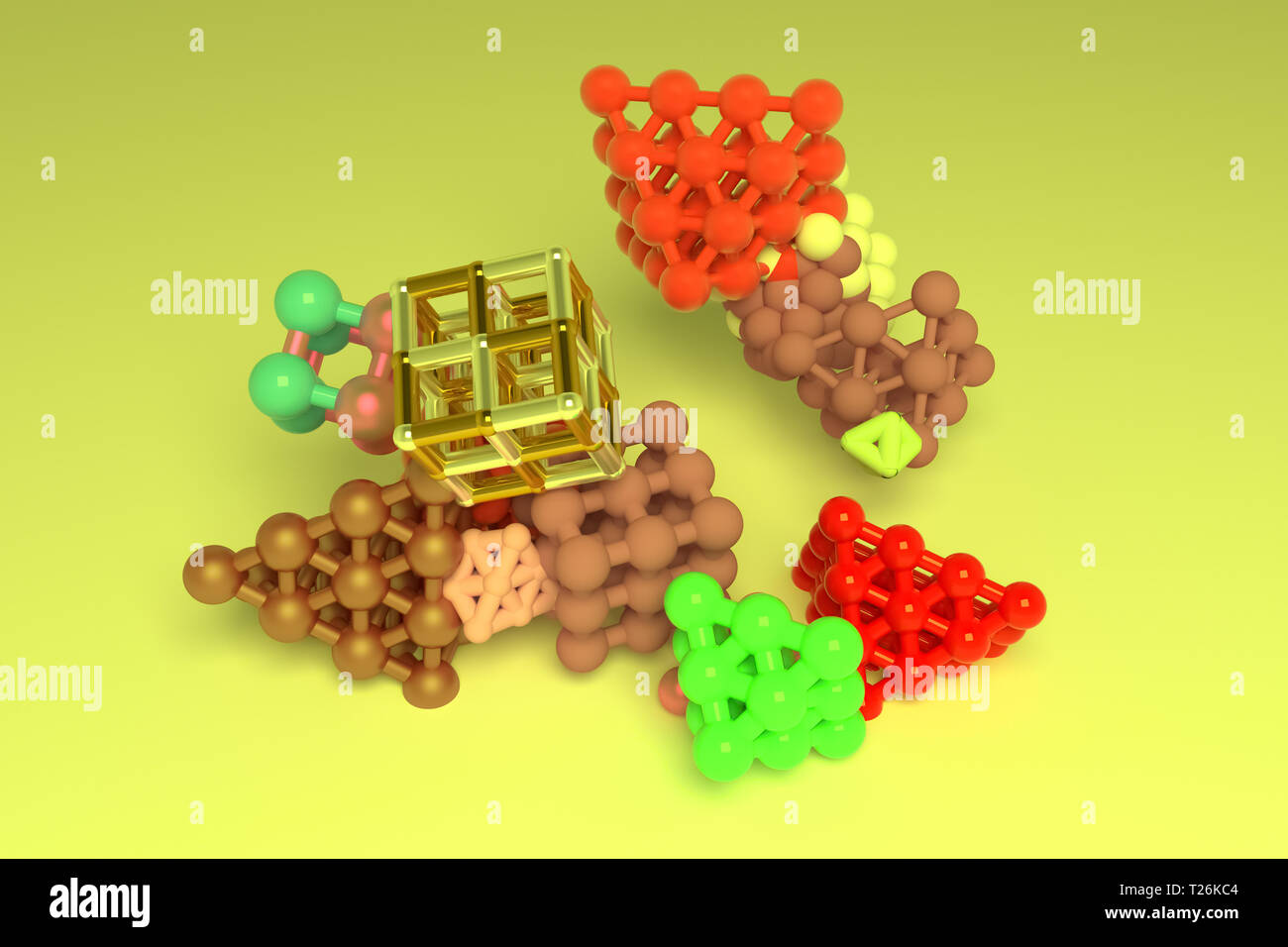 Inter-locked square or pyramids, molecule style concepture, virtual ...