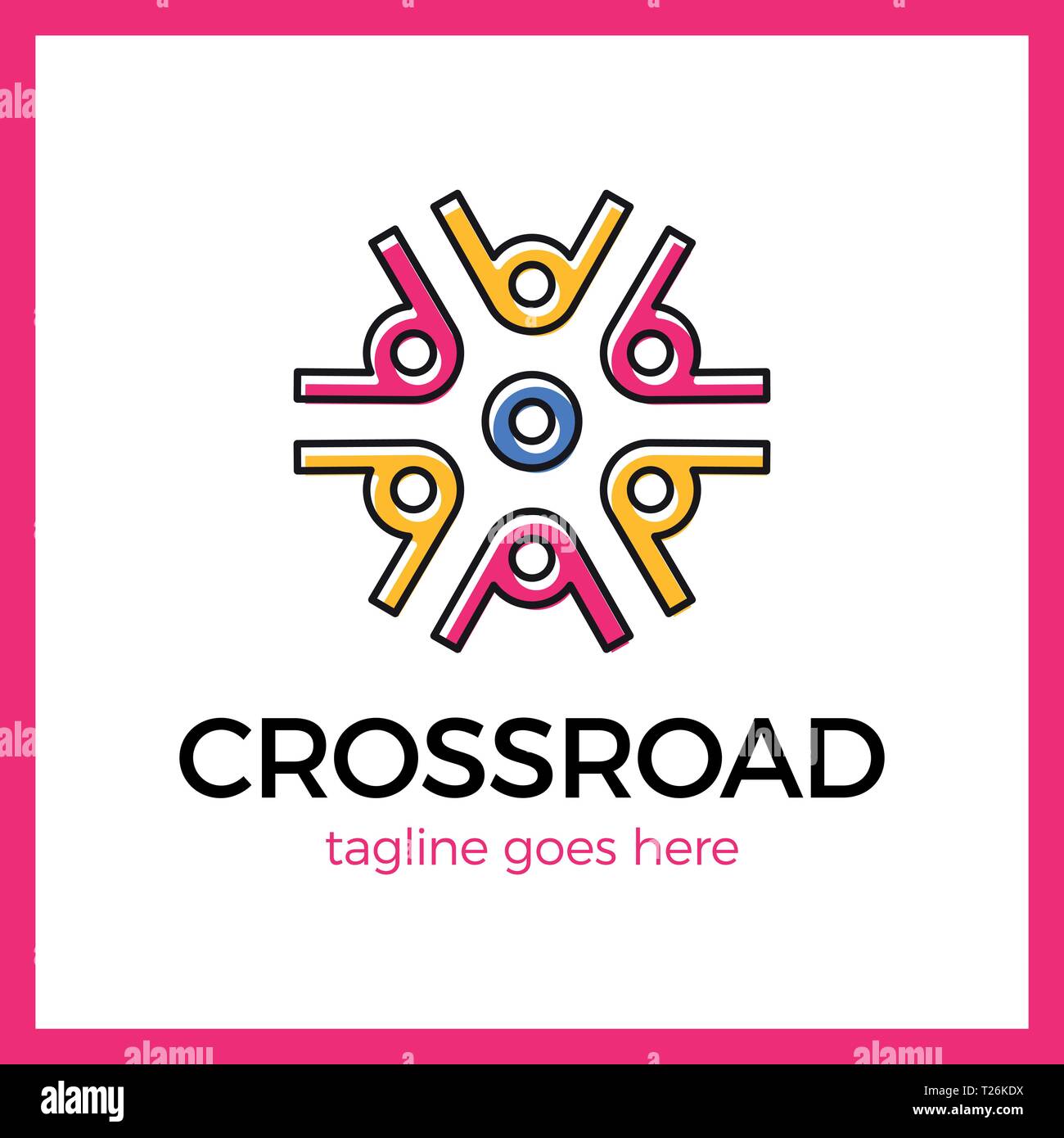 Crossroad Logo. Wheel, community, arrow. Colorful Stock Vector Image ...
