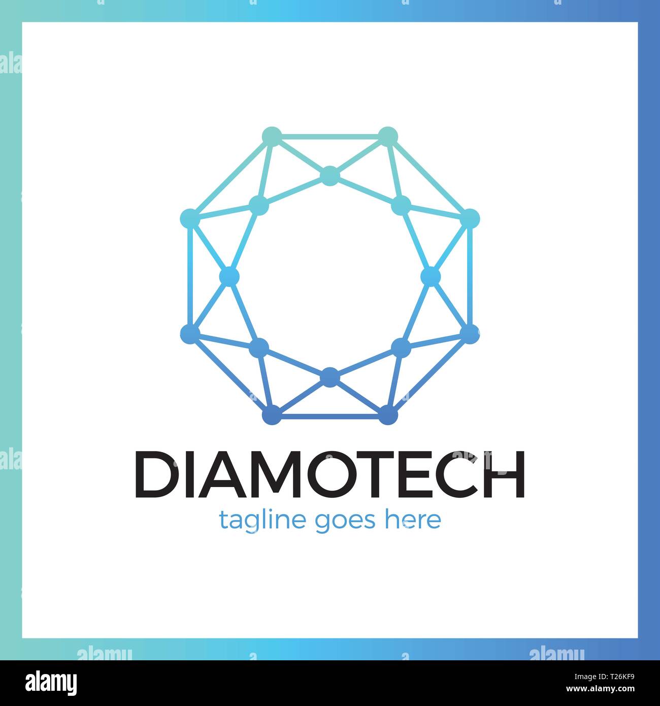 Diamond Line Connect Dots Tech Logo. Top view Stock Vector Image & Art ...