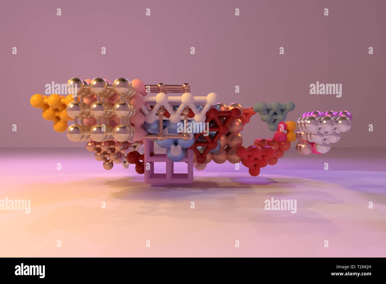 Background Abstract Molecule Style Concepture Inter Locked Square Or