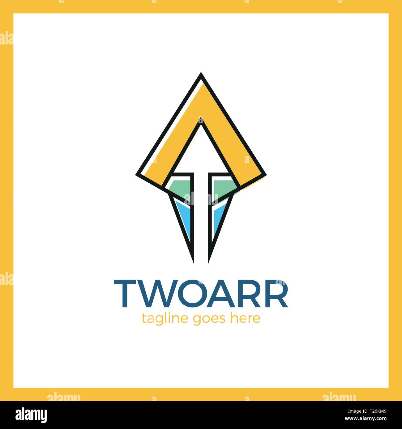 Double Arrow Logo. Two up arrow logotype Stock Vector Image & Art - Alamy